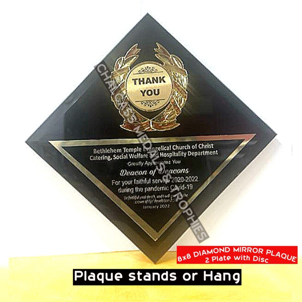 8×8 Dia Glass/Mirror 2 Plate with Disc – Chalcass Medals & Trophies ...